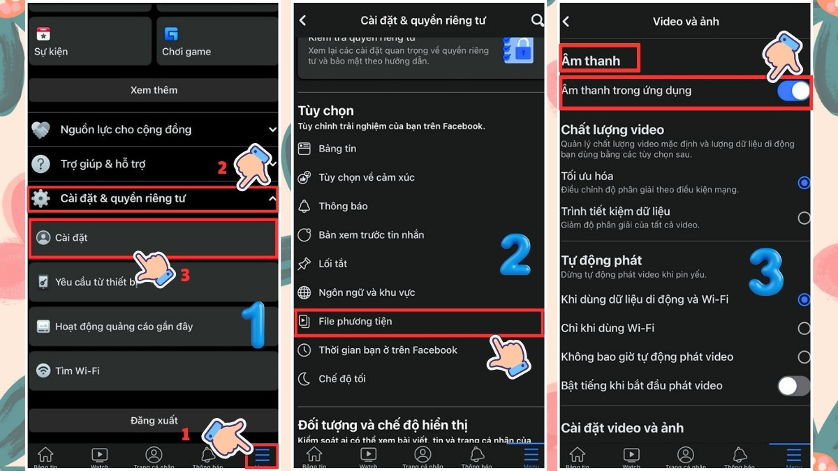Cách tắt âm thanh trên Facebook điện thoại khi thông báo